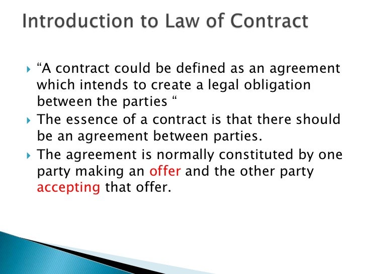 Introduction to Contract law and its examples